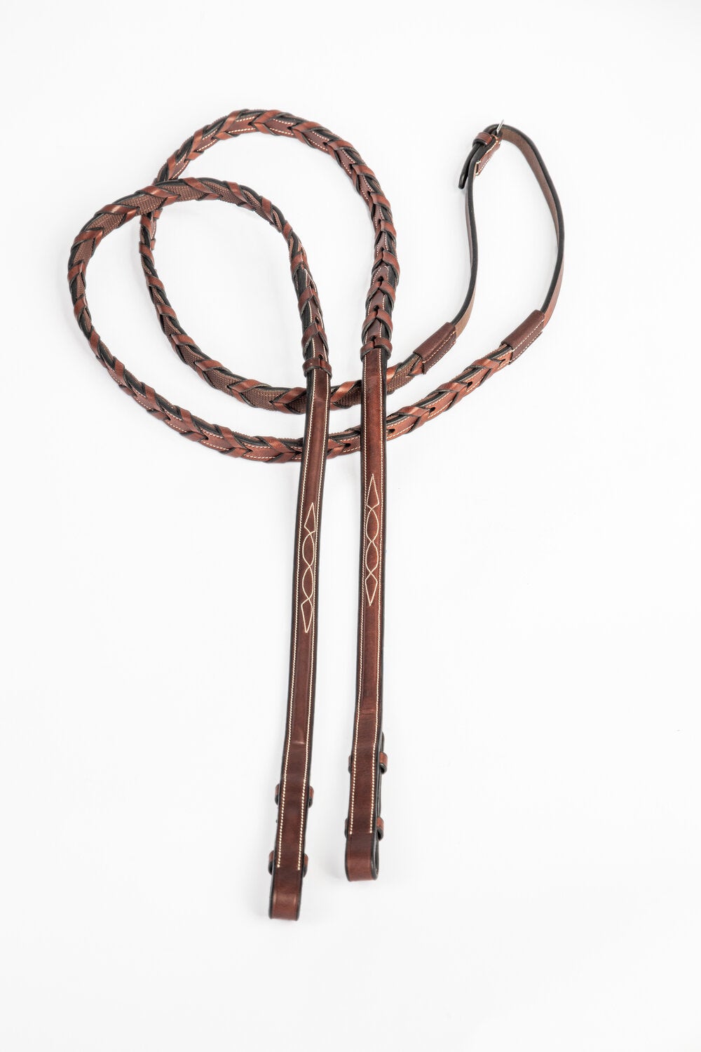 ADT Rubber Lined Fancy Laced Reins | All About Equestrian